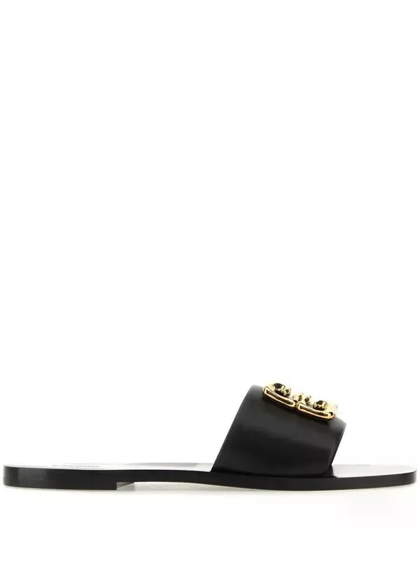 Givenchy 4g Baroque Leather Slides - Black
