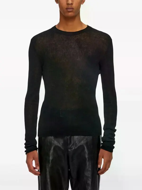 FERRAGAMO Ribbed Knit Linen Jumper