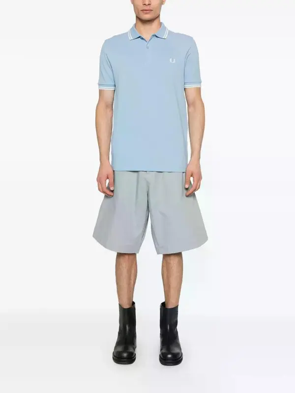 Comme Des Garçons X Fred Perry Striped-trim Polo Shirt - Blue
