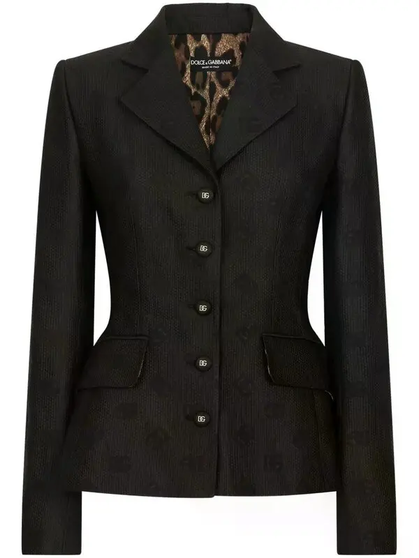 Dolce & Gabbana Logo-jacquard Single-breasted Blazer