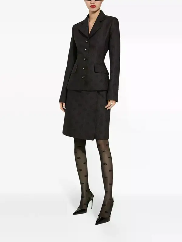 Dolce & Gabbana Logo-jacquard Single-breasted Blazer