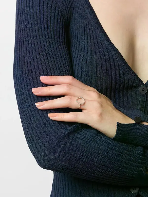 Monica Vinader Riva Diamond Hoop Ring - Silver