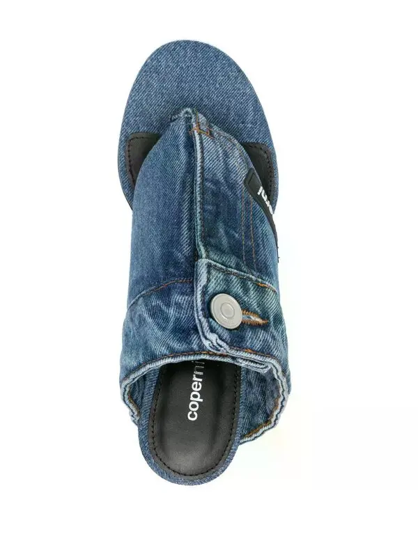 Coperni 70mm Denim Sculptural Heel Sandals - Blue