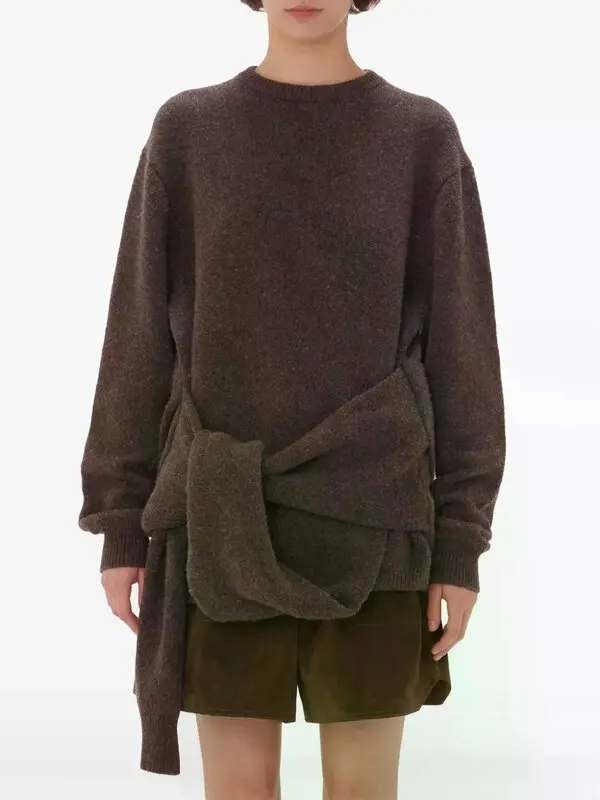 JW Anderson Tie-front Knit Sweater - Brown