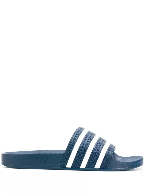 Adidas Adilette Striped-strap Slides - Blue