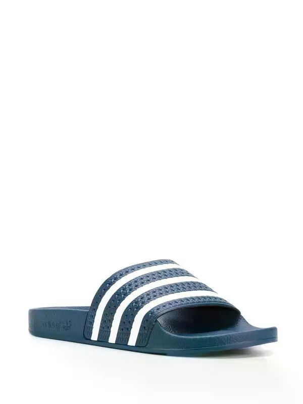 Adidas Adilette Striped-strap Slides - Blue