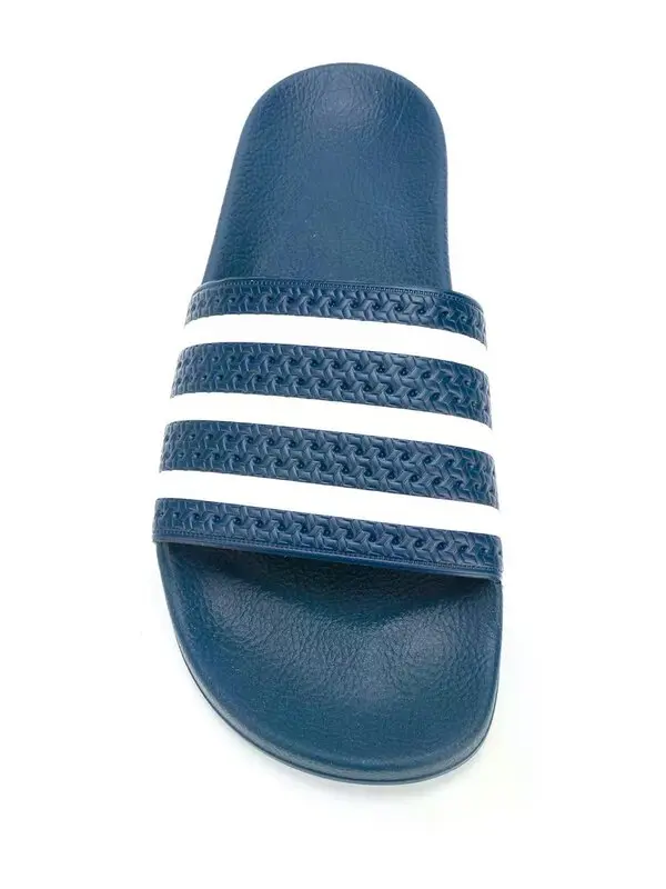 Adidas Adilette Striped-strap Slides - Blue