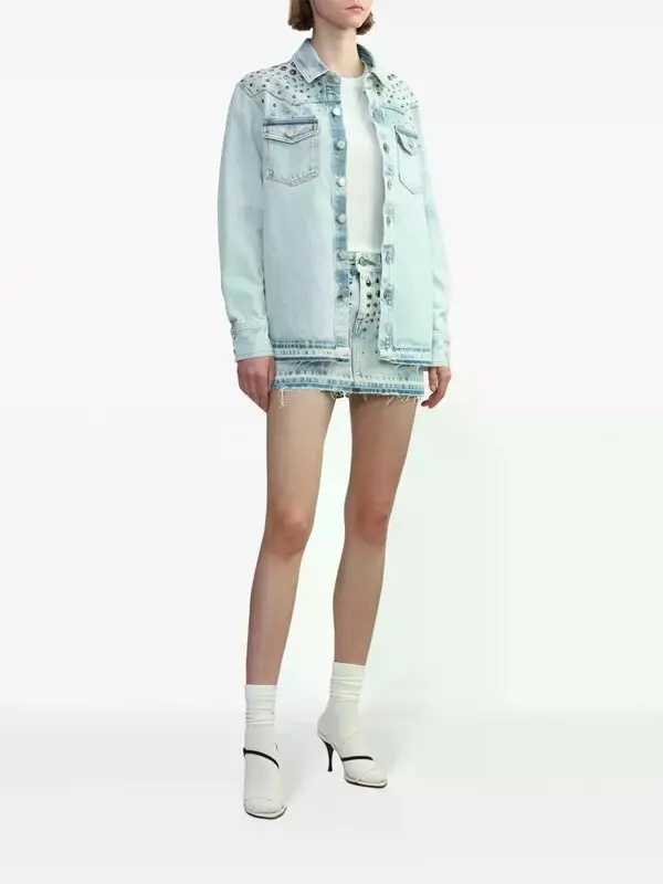 Alessandra Rich Stud-embellished Denim Mini Skirt