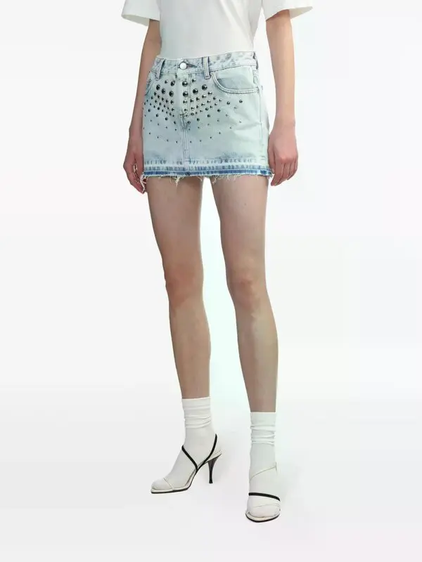 Alessandra Rich Stud-embellished Denim Mini Skirt