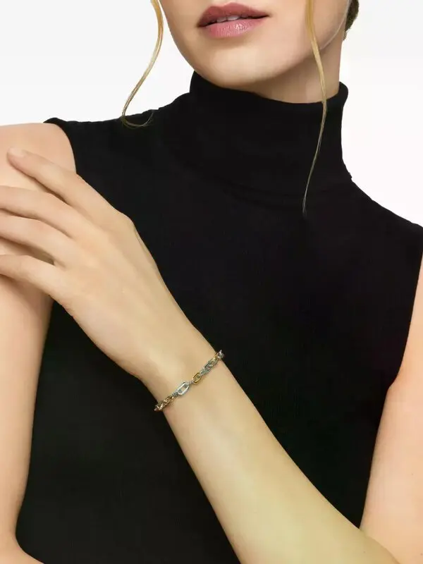 David Yurman 18kt Yellow Gold And Sterling Madison Chain Bracelet - Silver