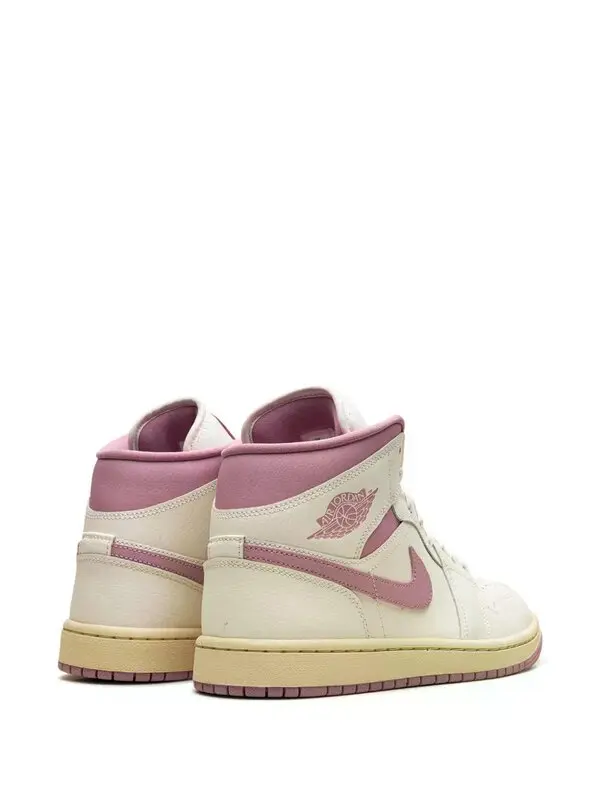 JORDAN 1 Mid Sail Pink/coconut Milk Lace Up Sneakers - Neutrals