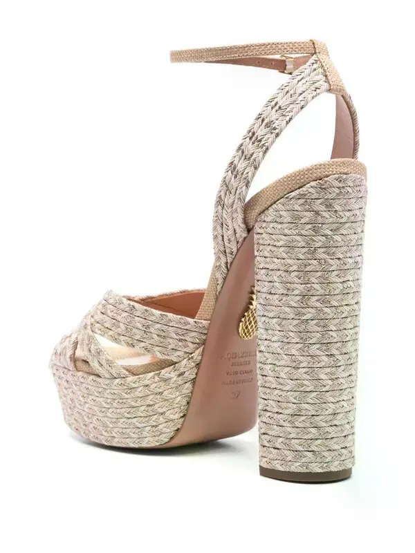 AQUAZZURA Braided High Block Heel Sandals