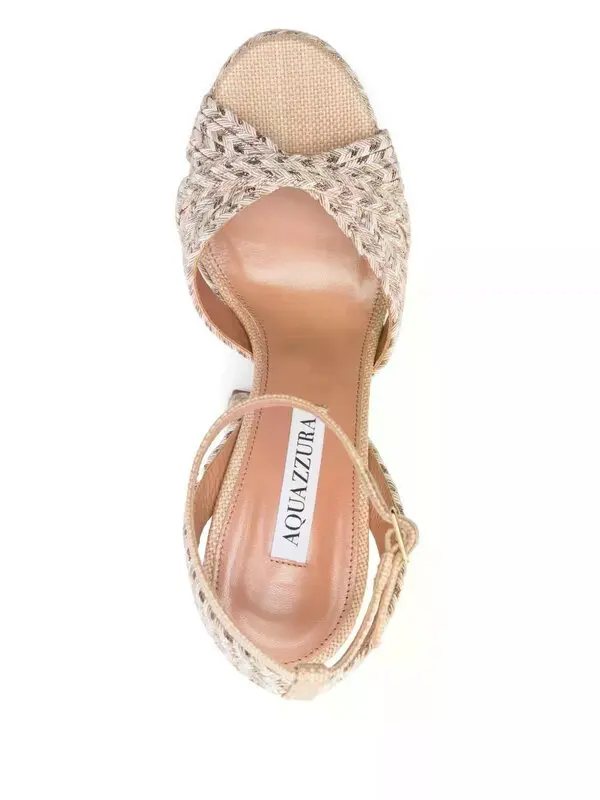 AQUAZZURA Braided High Block Heel Sandals