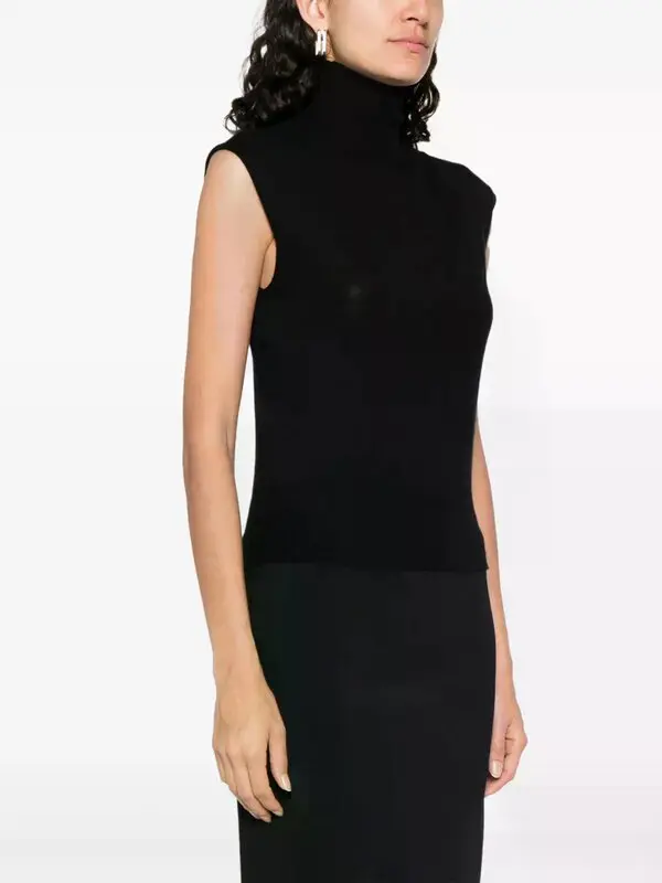 Rick Owens Cashmere High Neck Sleeveless Top