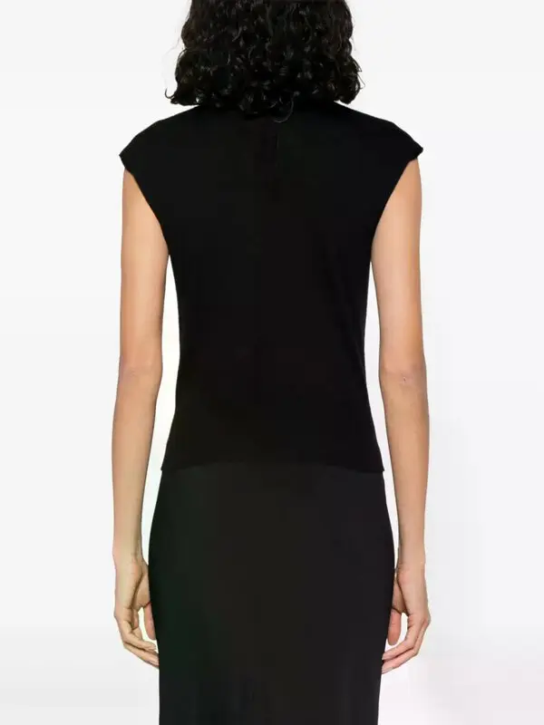 Rick Owens Cashmere High Neck Sleeveless Top