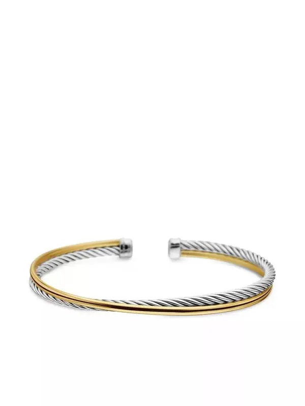 David Yurman 18k Yellow Gold And Sterling Crossover Bracelet