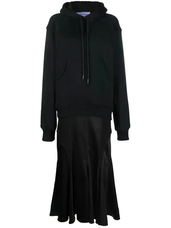 Off-White Logo-printed Hooded Midi Dress