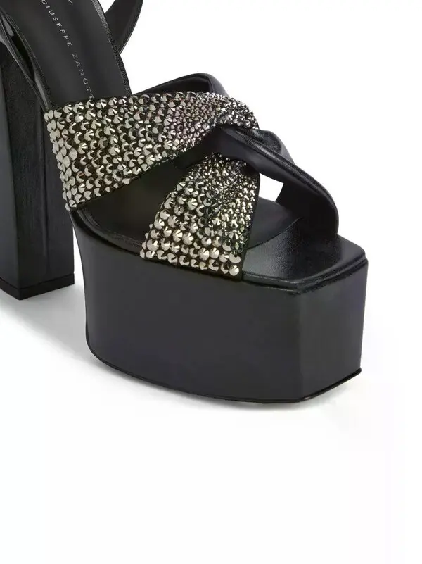 GIUSEPPE ZANOTTI 150mm Crystal-embellished Crossover Sandals