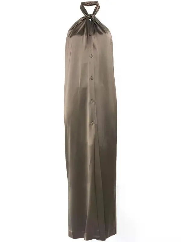 Nanushka Elima Satin Halterneck Maxi Dress