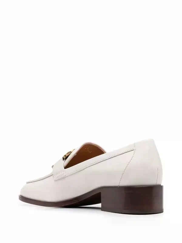 TOD'S Logo Plaque Leather Loafers