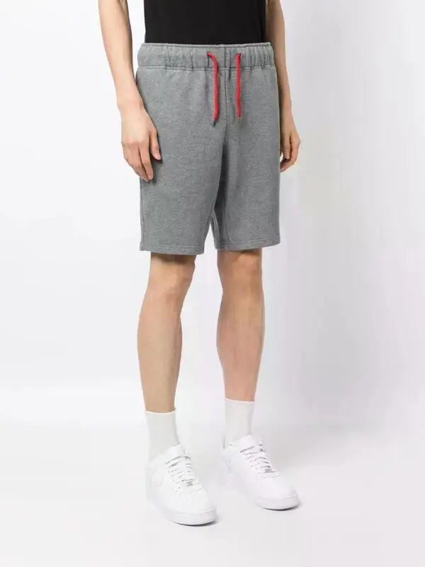 PORTS V Jersey Track Shorts With Logo Patch - Grey
