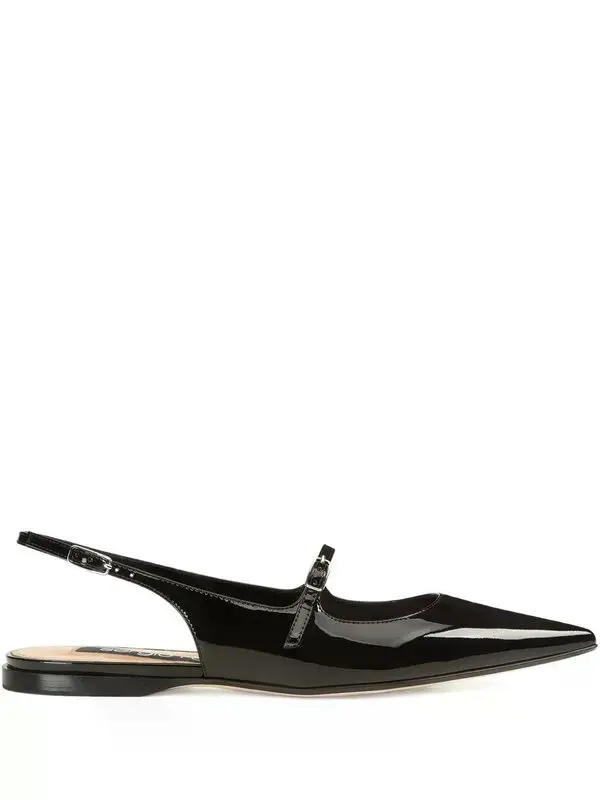 SERGIO ROSSI Buckle-fastening Slingback Ballet Flats - Black