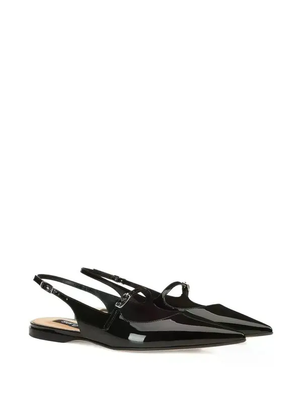 SERGIO ROSSI Buckle-fastening Slingback Ballet Flats