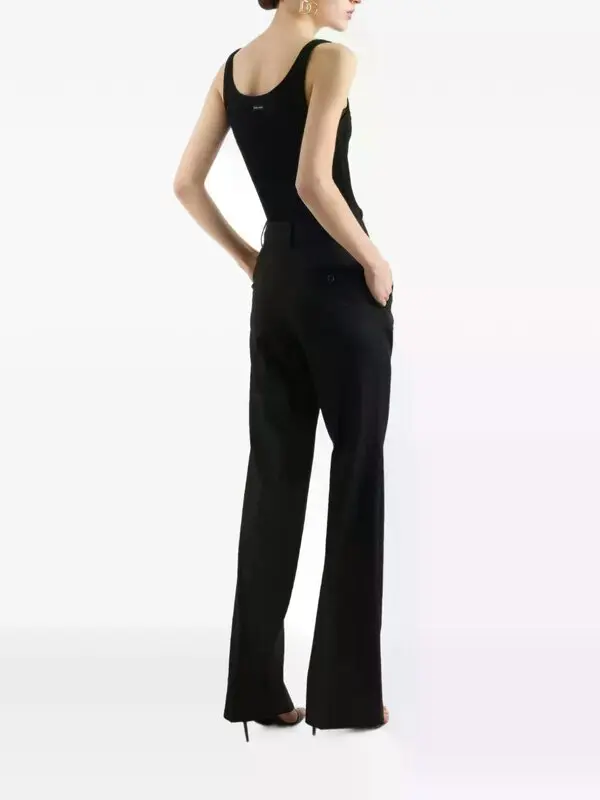 Dolce & Gabbana Logo Plaque Virgin Wool Trousers
