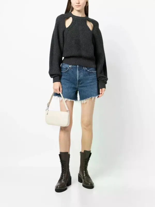 AGOLDE Parker Raw-cut Denim Shorts
