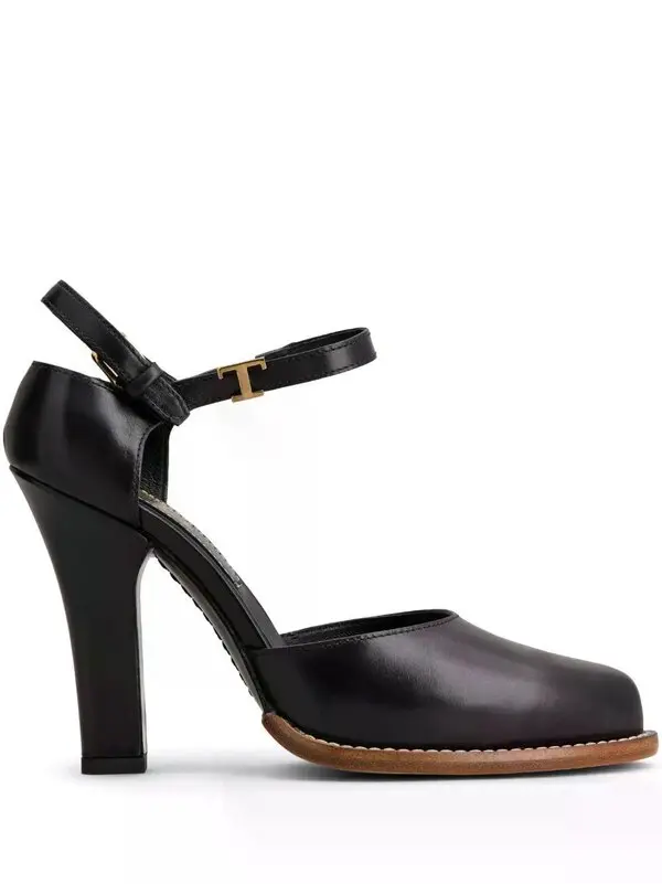 TOD'S Logo Plaque Leather Pumps