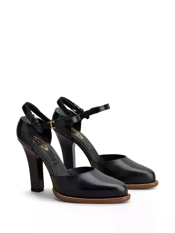 TOD'S Logo Plaque Leather Pumps