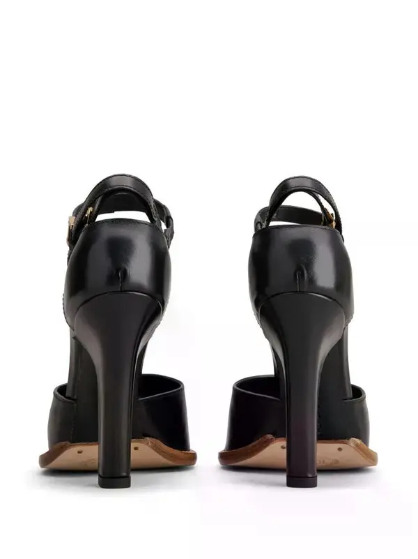 TOD'S Logo Plaque Leather Pumps