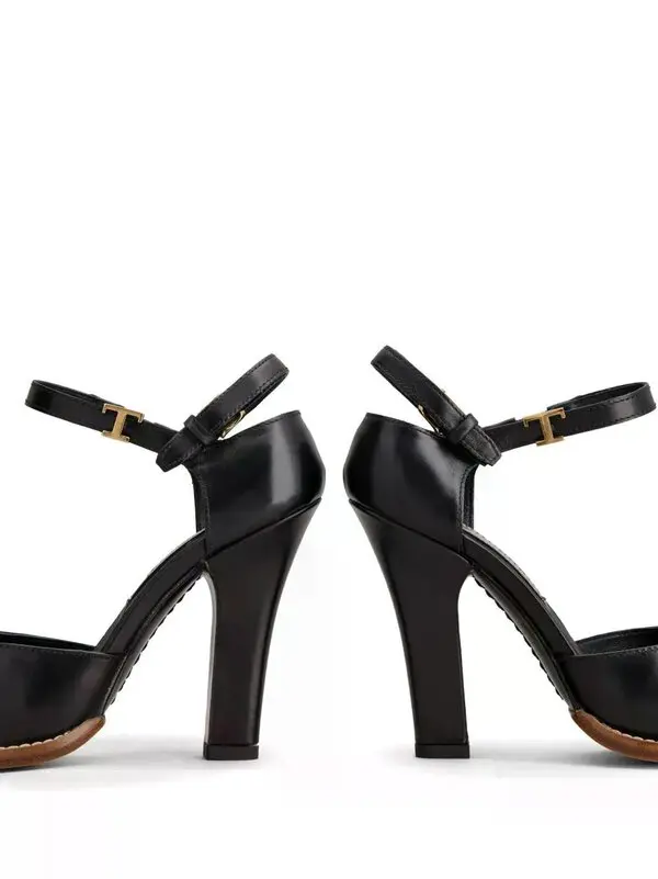 TOD'S Logo Plaque Leather Pumps