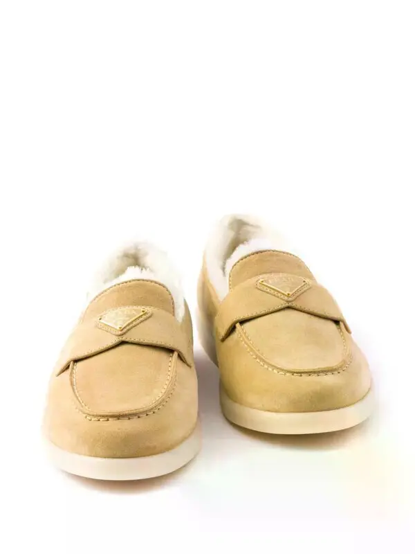 Prada Triangle-logo Loafers - Neutrals