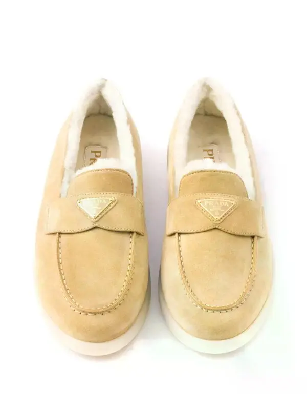 Prada Triangle-logo Loafers - Neutrals