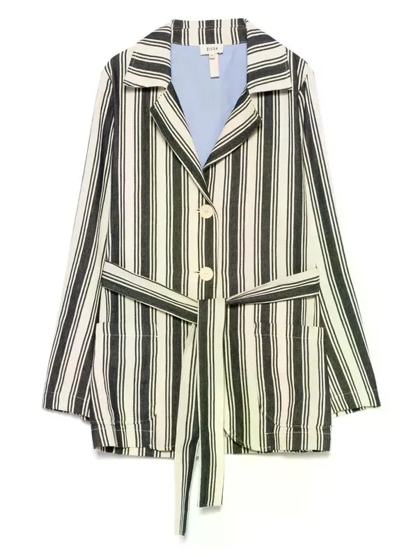 DIEGA Belted Stripe-pattern Jacket