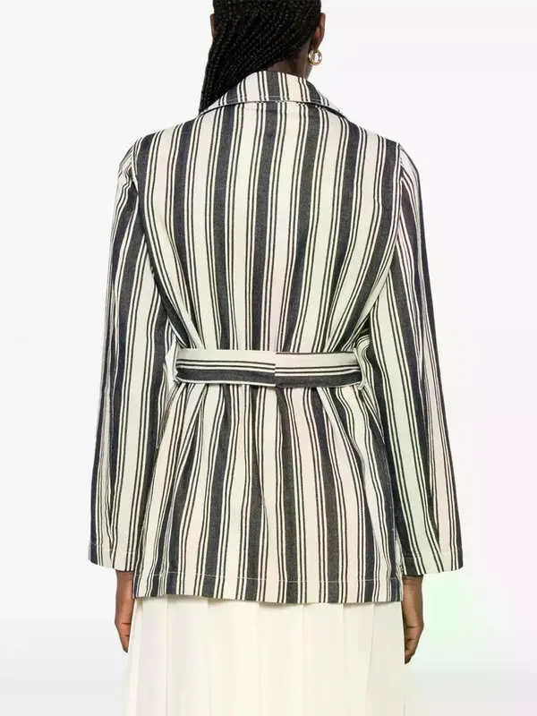 DIEGA Belted Stripe-pattern Jacket