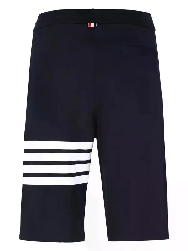 Thom Browne Loopback Sweat-shorts With Signature 4-bar Stripe - Blue