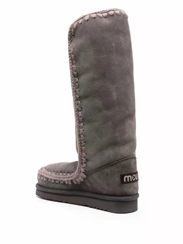 Mou Logo-patch Sheepskin Boots