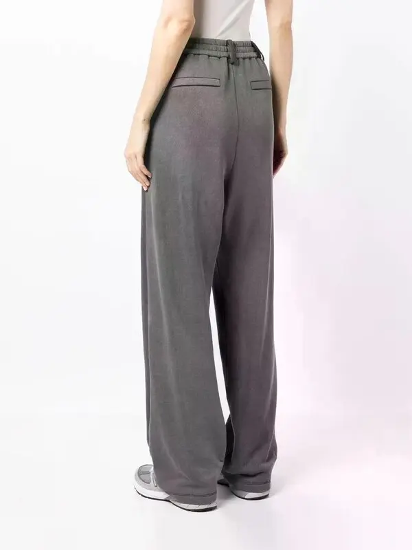 Goen.j Charcoal Cotton Drawstring Straight-leg Trousers