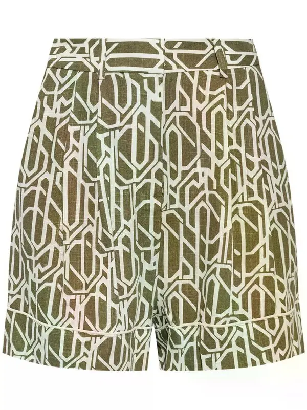 Diane Von Furstenberg Abstract Pattern Linen Shorts