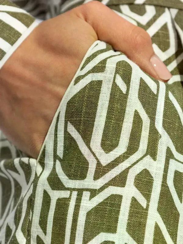 Diane Von Furstenberg Abstract Pattern Linen Shorts