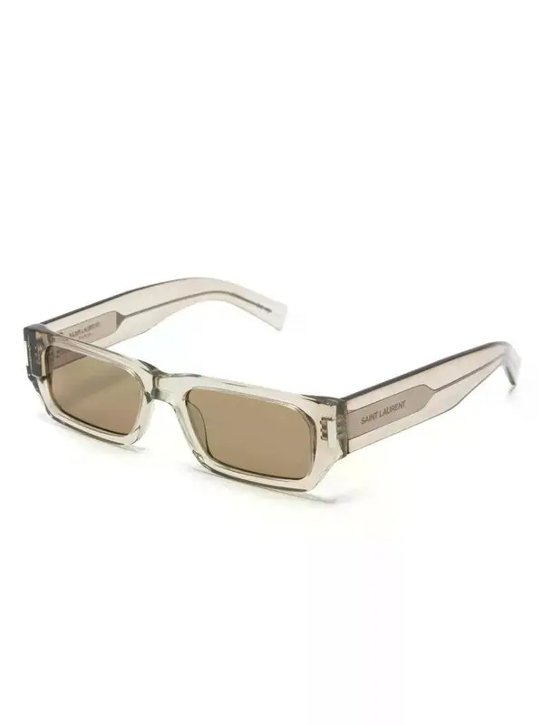 Saint Laurent Naked Wire Rectangle-frame Sunglasses - Brown