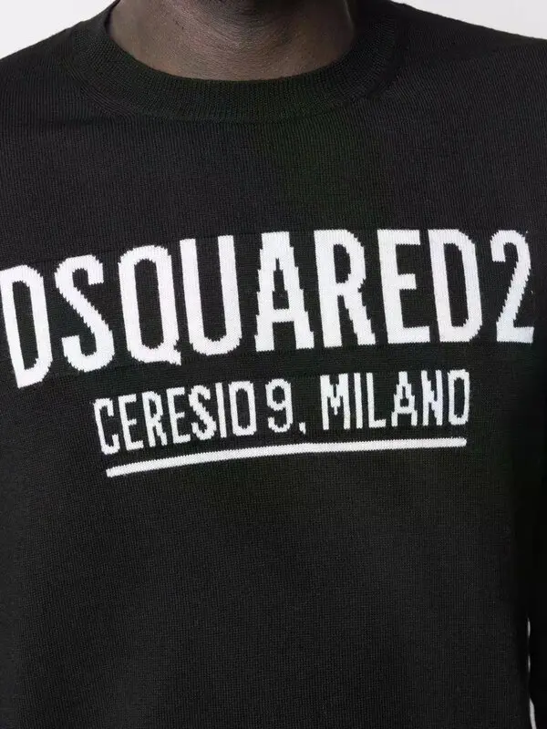 Dsquared2 Ceresio Crew Neck Intarsia Knit Jumper