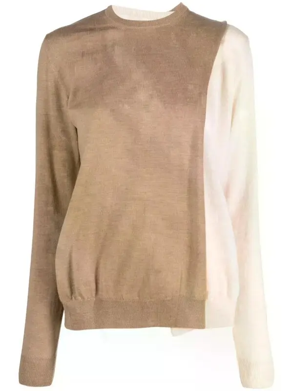 Colville Contrasting Panel-detail Fine-knit Sweater