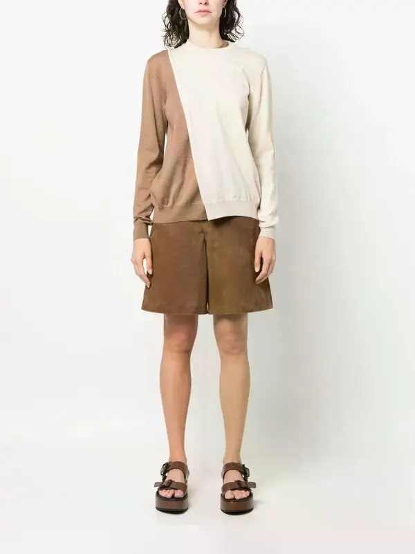 Colville Contrasting Panel-detail Fine-knit Sweater