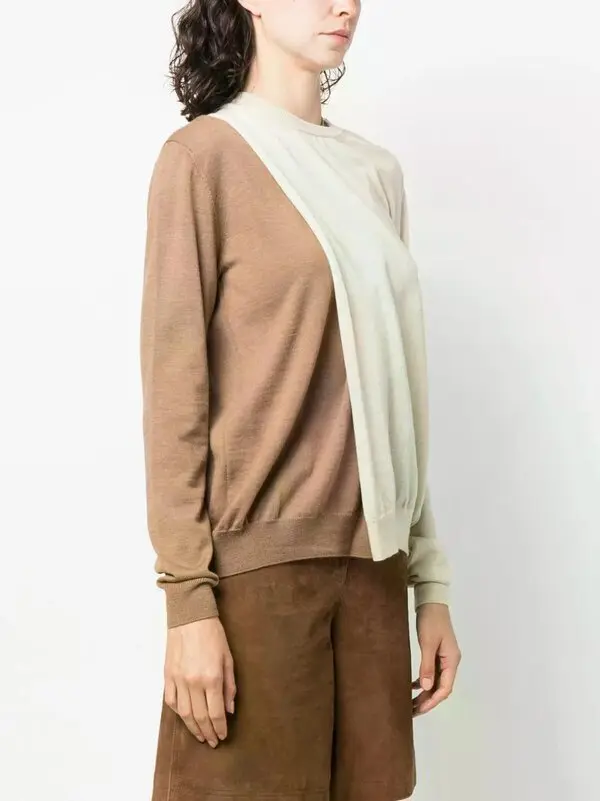 Colville Contrasting Panel-detail Fine-knit Sweater
