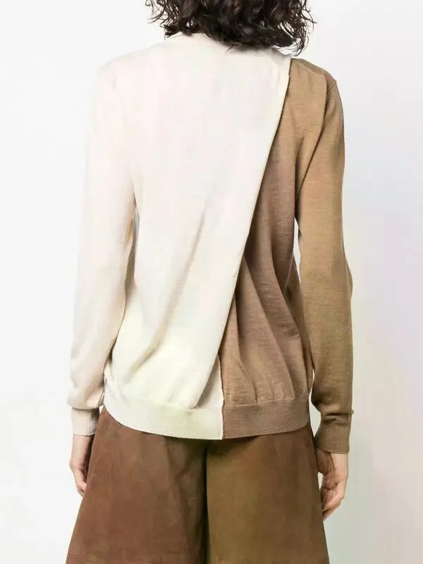 Colville Contrasting Panel-detail Fine-knit Sweater