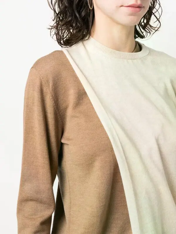 Colville Contrasting Panel-detail Fine-knit Sweater