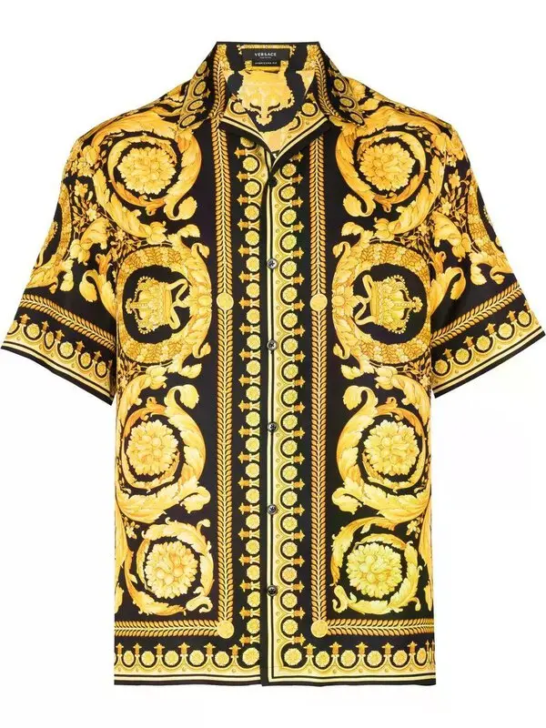 Versace Barocco-print Silk Shirt
